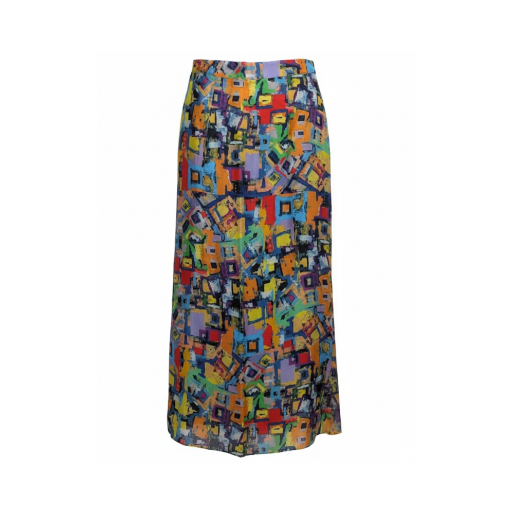Abstract Multicolor Maxi Skirt