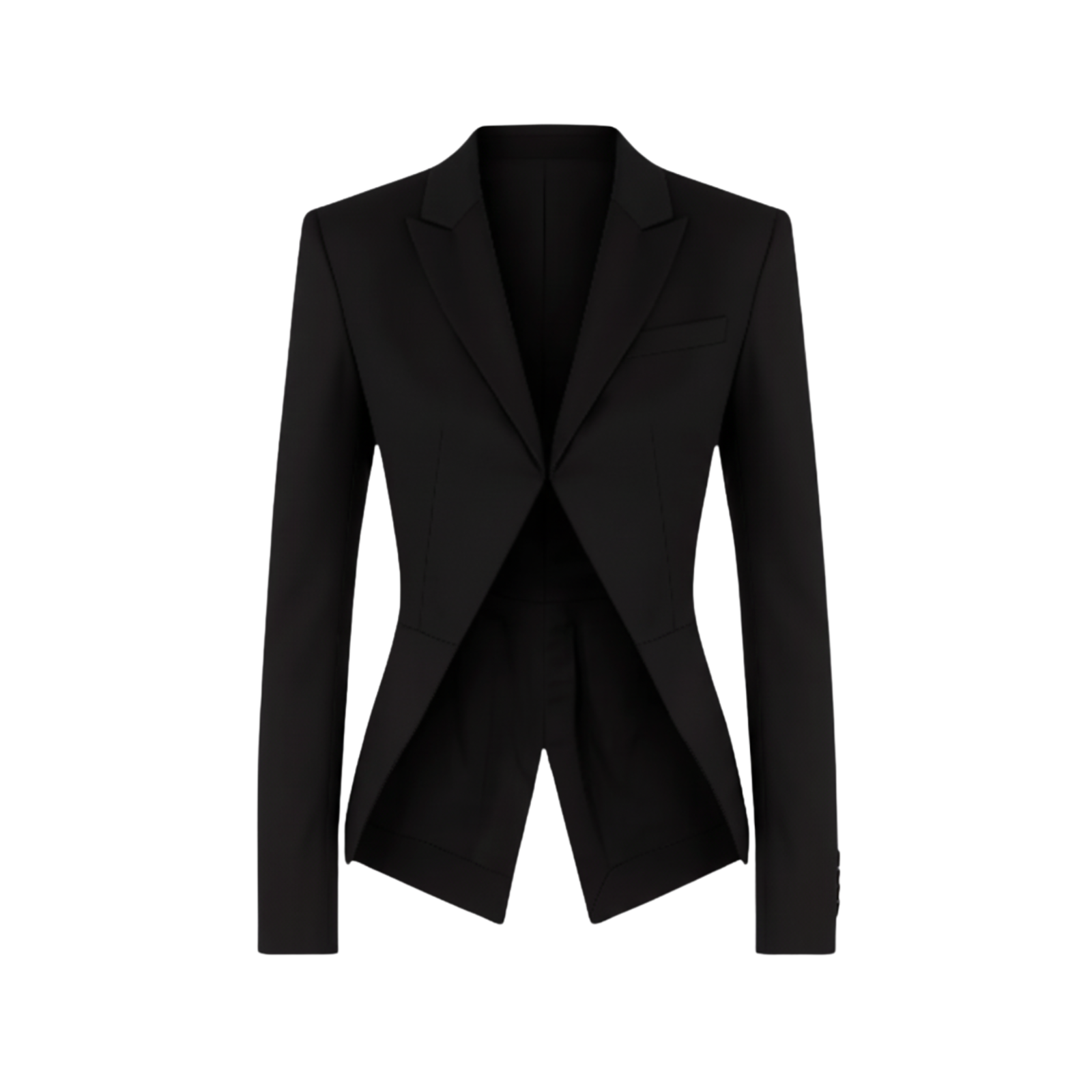 Black Cutaway Tailored Jacket